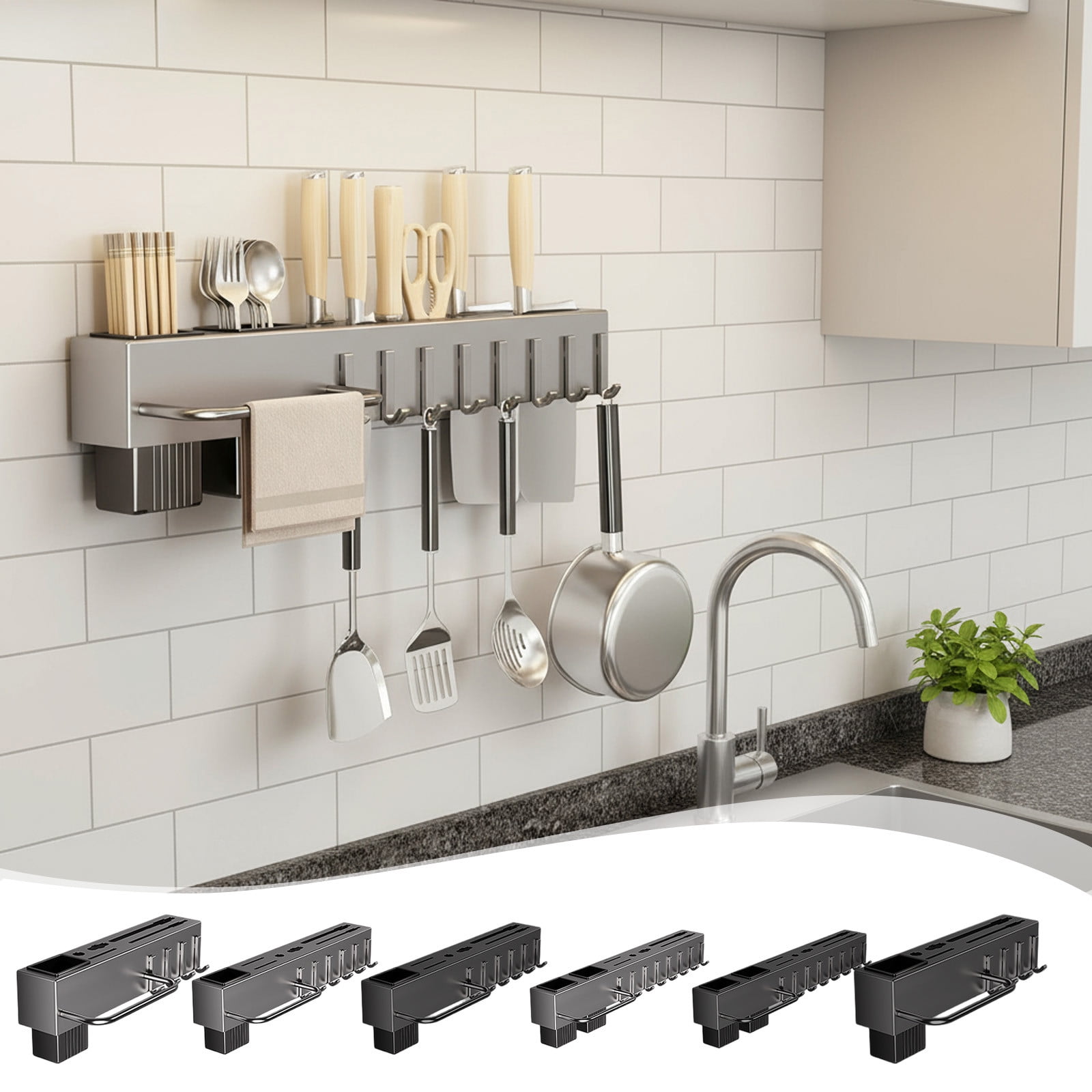 SSZMDLB under $5 Wall Mounted Knife Rack for Kitchen, No Hole ...