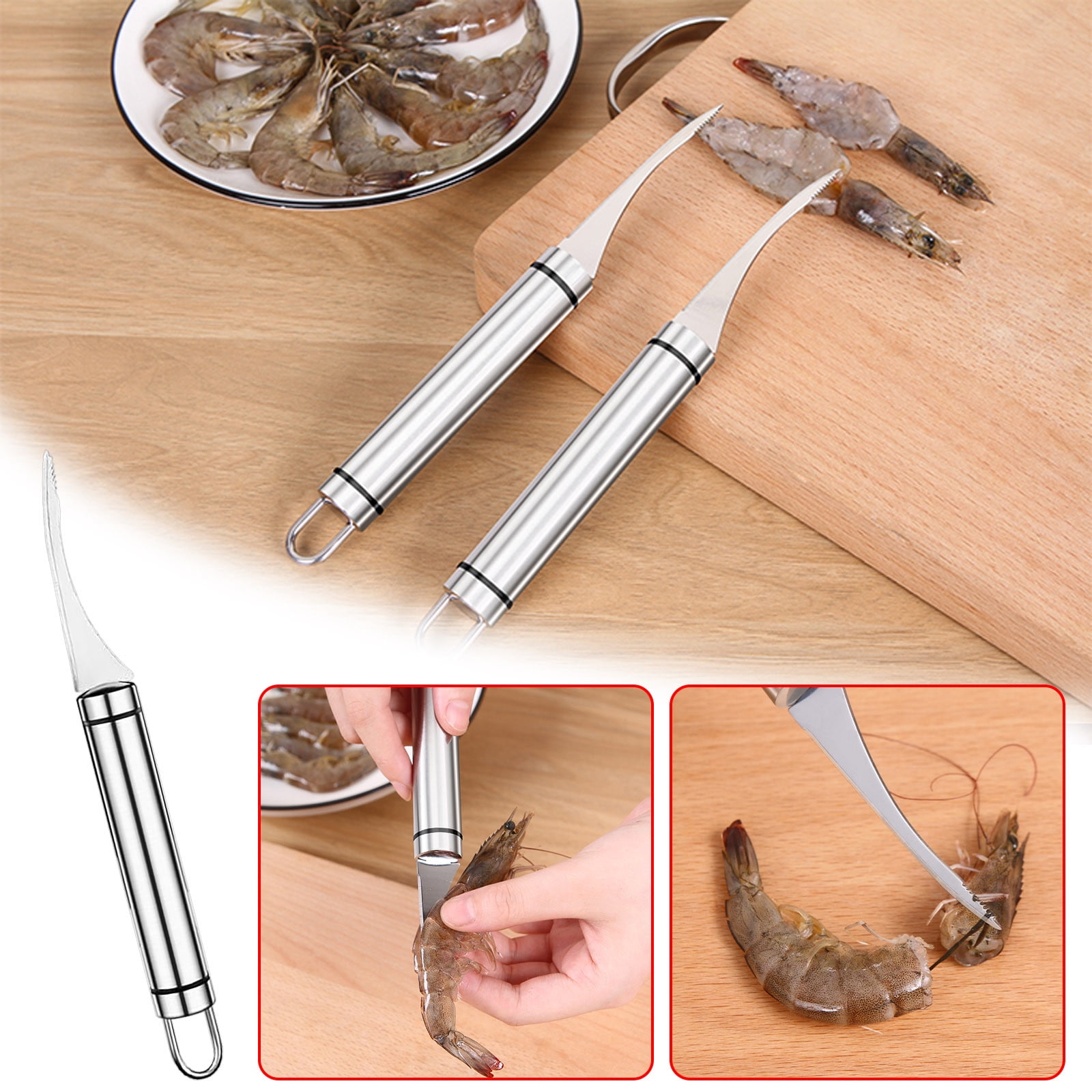 SSZMDLB Shrimp Deveiner, Stainless Steel Shrimp Opener, Shrimp Cleaning ...