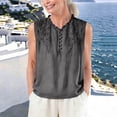 SSZMDLB Women Tank Tops V Neck Sleeveless Embroidery Solid Loose Fit ...