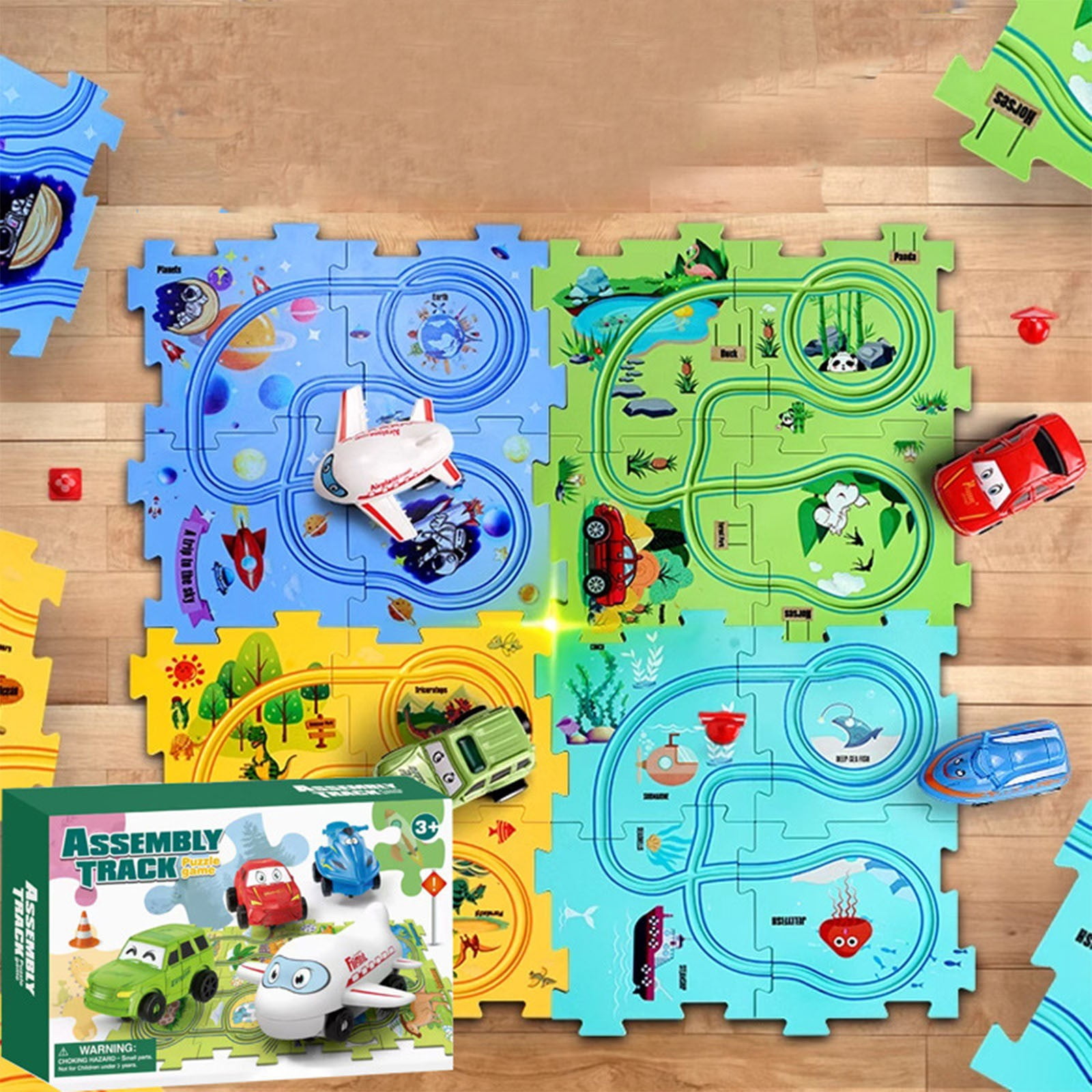 SShop 2025 New Puzzle Rail Car, Puzzle Racer Kids Car Track Set, Puzzle ...