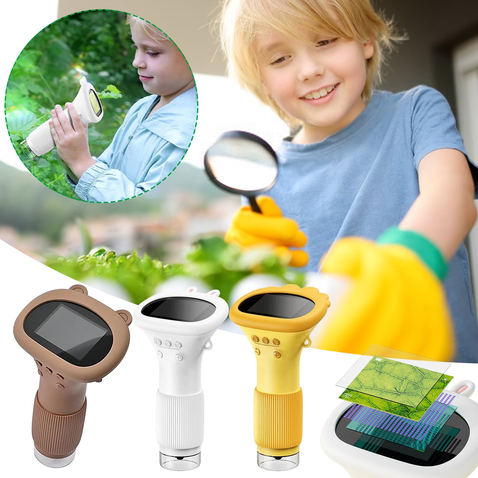 SShop Kids Science Microscope, 1000x Focus 2 Inch Screen, Child ...