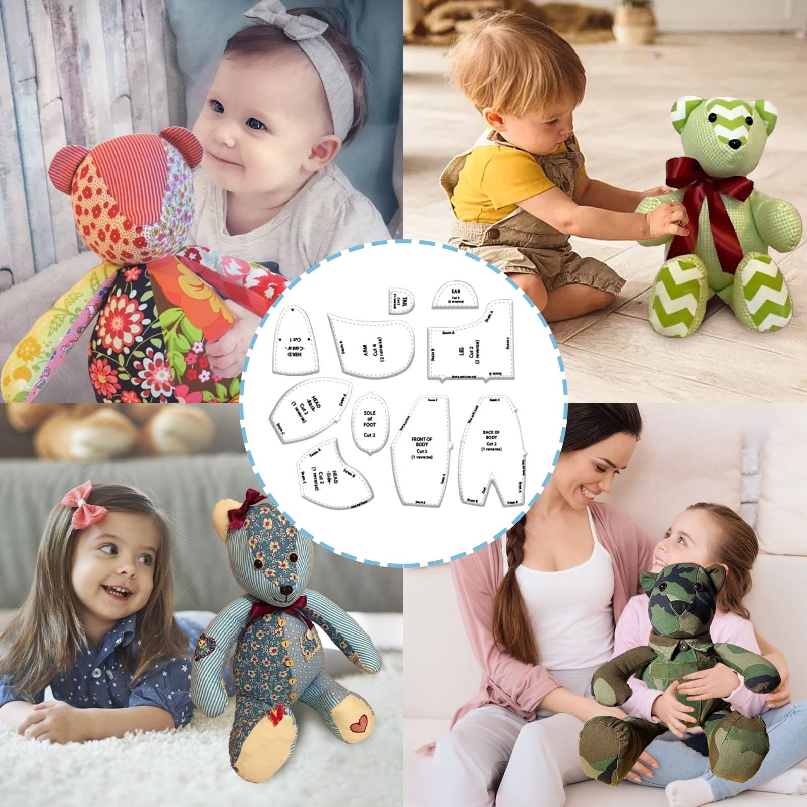 SShop Memory Bear Sewing Patterns Template, Memory Bear Template Ruler ... SShop Memory Bear Sewing Patterns Template, Memory Bear Template Ruler ...