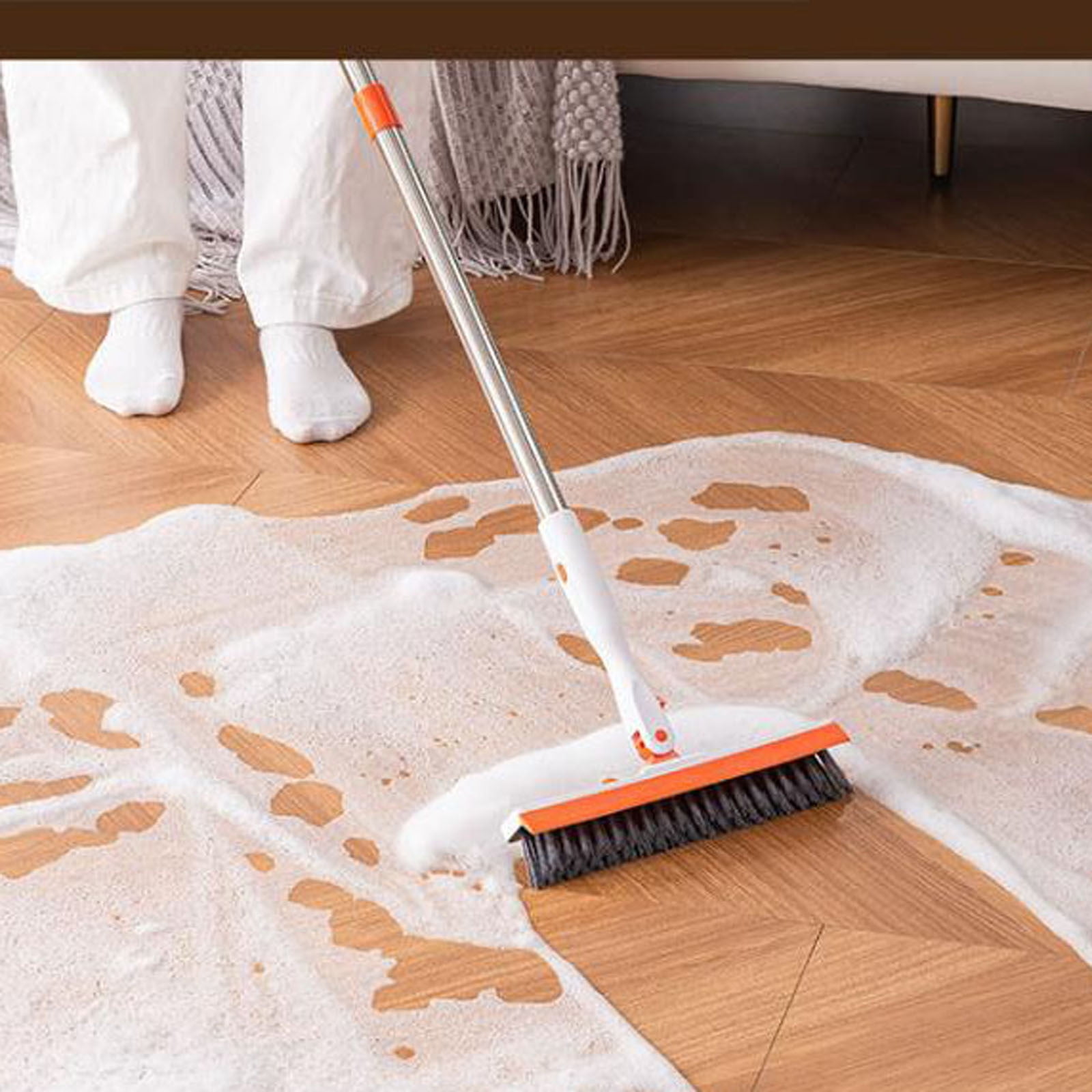 SShop Scrub Brushes for Cleaning with Long Handle, Floor Scrubber Brush ...