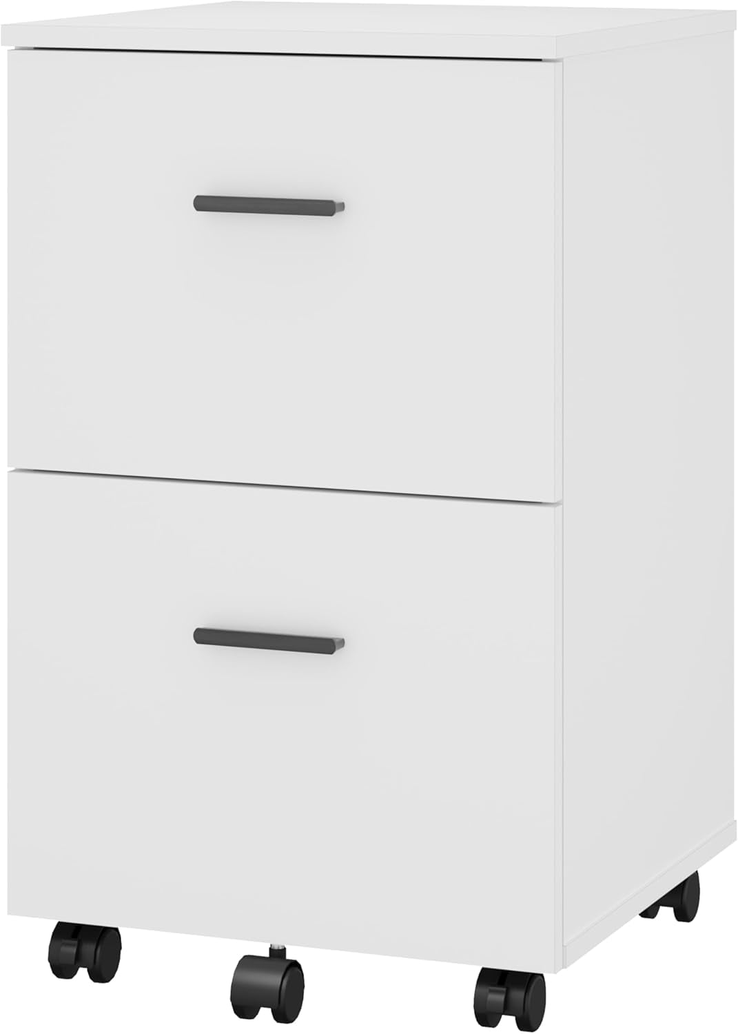 SSyao 2 Drawer Wooden Mobile File Cabinet, Rolling Filing Cabinet with ...