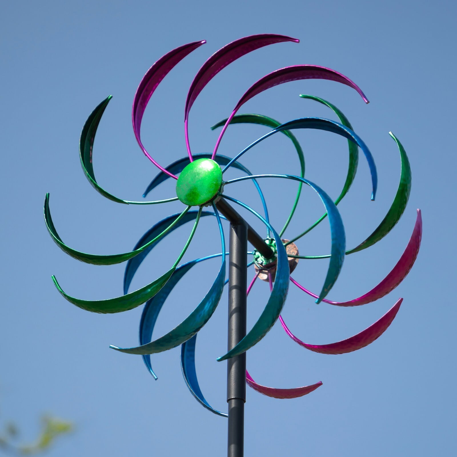 SSyao 79"H Metal Rainbow Windmill Art Decor Wind Spinner Outdoor Yard ...