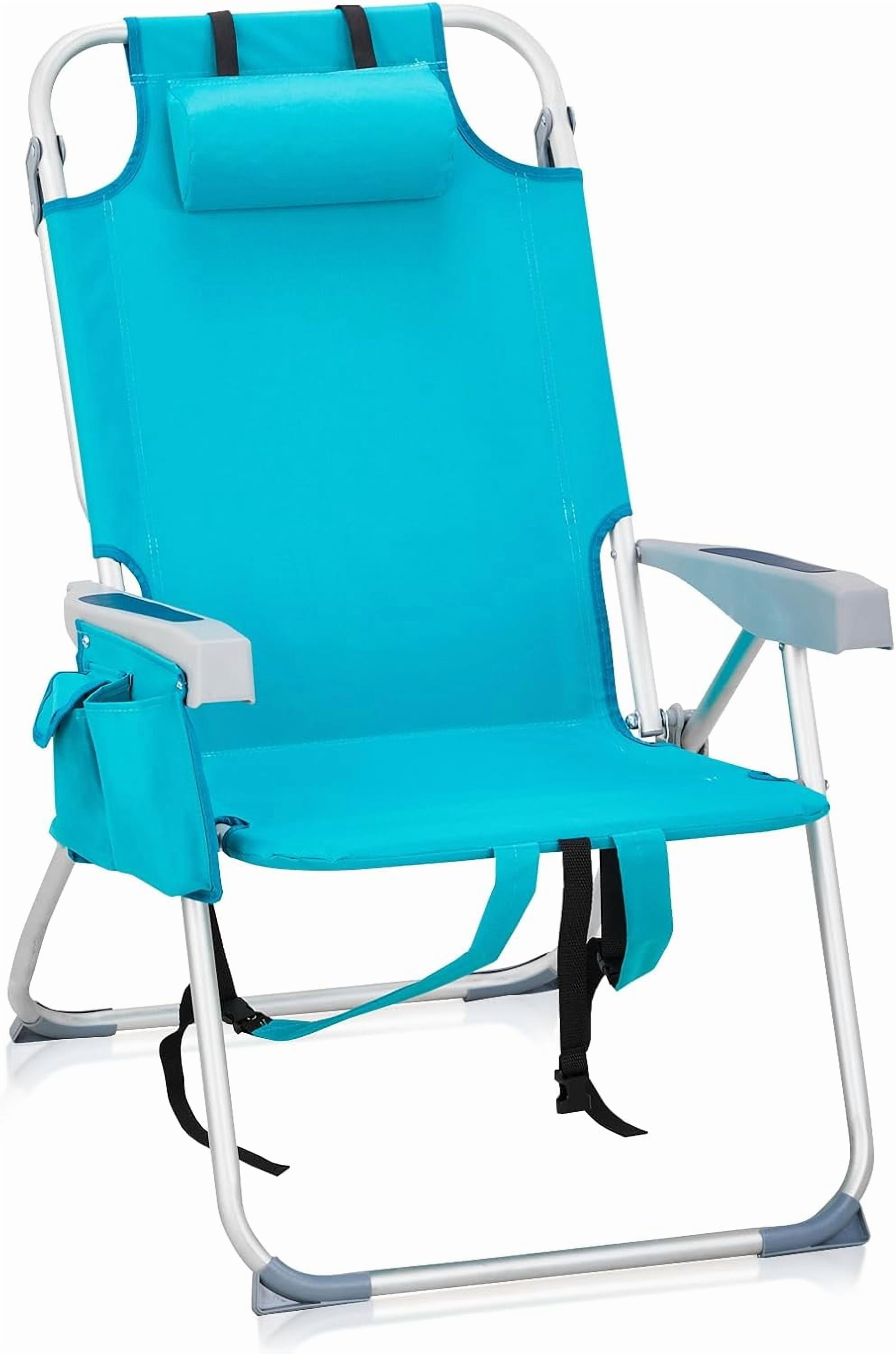 SSyao Backpack Beach Chair, 5 Level Adjustable Positions Beach Chair ...