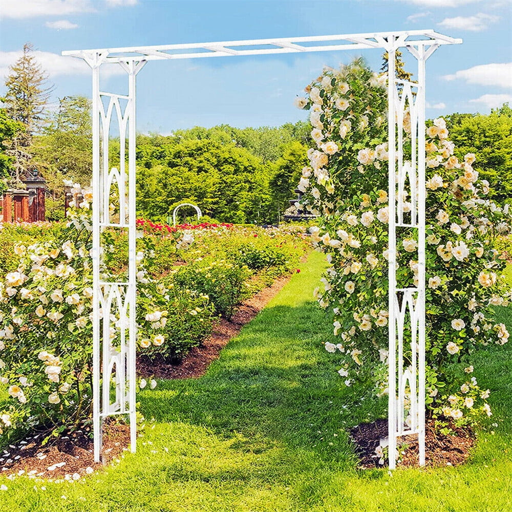 SSyao Heavy Duty Metal Garden Arch Archway Plants Rose Wreath Wedding ...