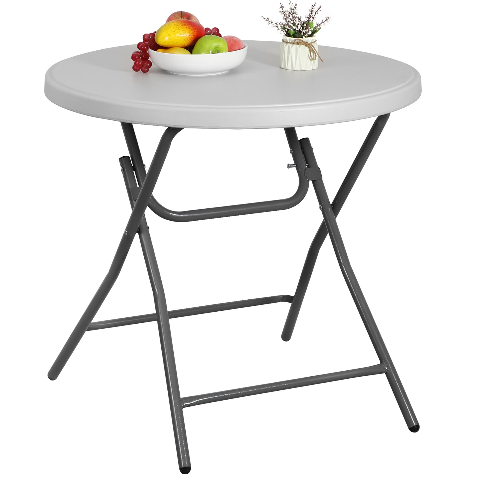 SSyao Indoor Outdoor 32'' Round Folding Table Plastic Dinning Table ...