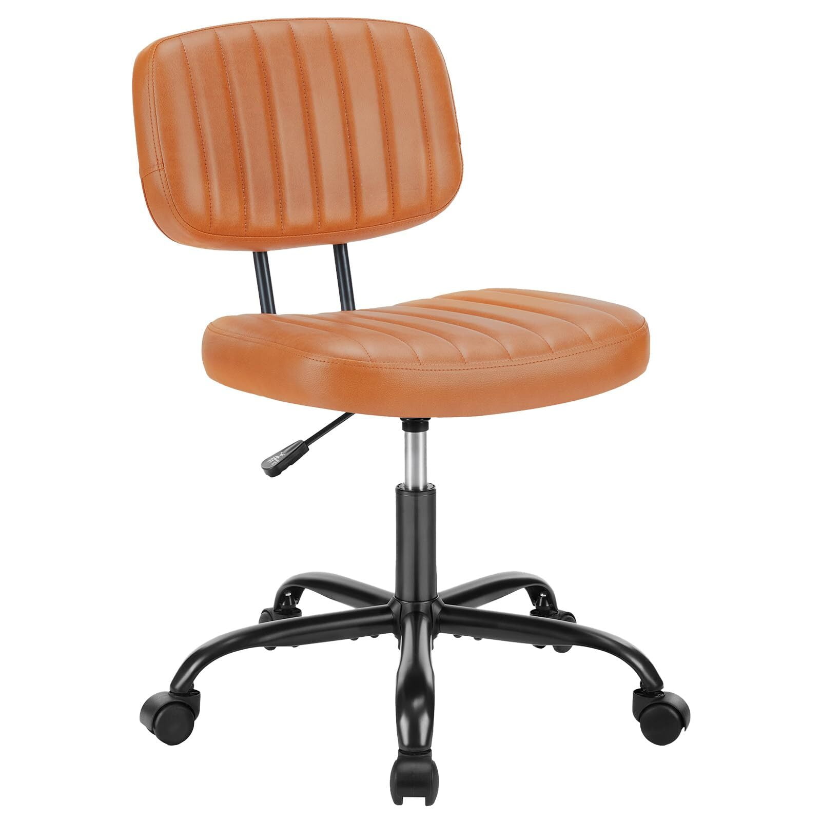SSyao Office Chair Armless Adjustable Height PU Leather Ergonomic for ...