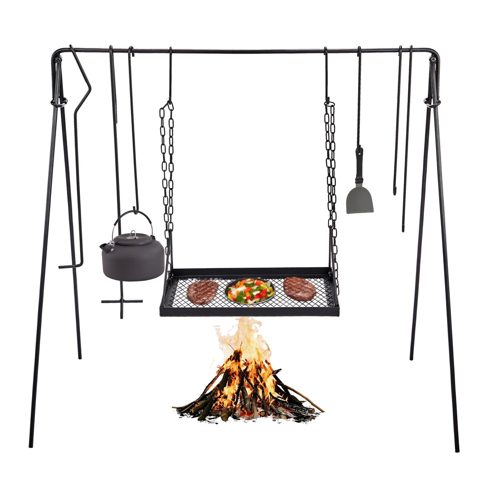 SSyao Portable Swing Large Campfire 38in Outdoor Grill Stand with ...