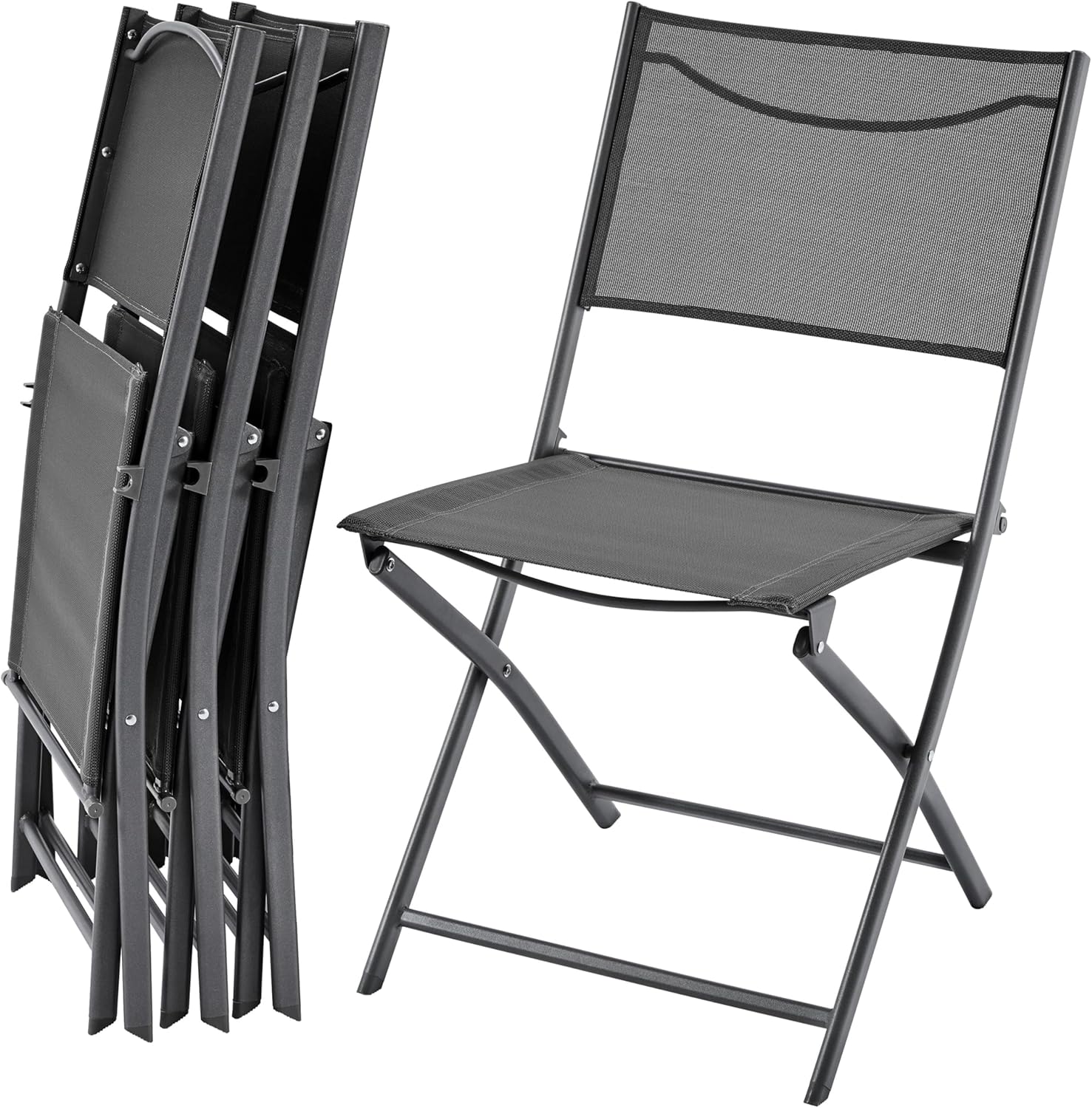 SSyao Texteline Folding Chairs for Outside, Portable Lightweight Chair ...