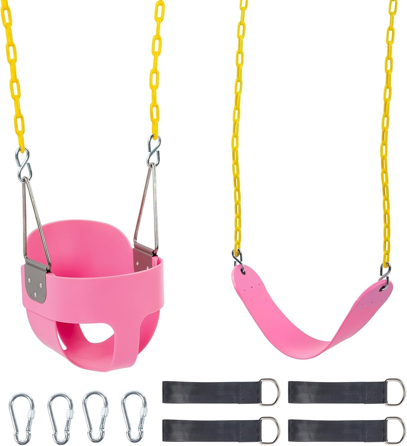 SSyao Toddler Bucket Swing Seat Set Combo, Kids High Back Full Buckets ...