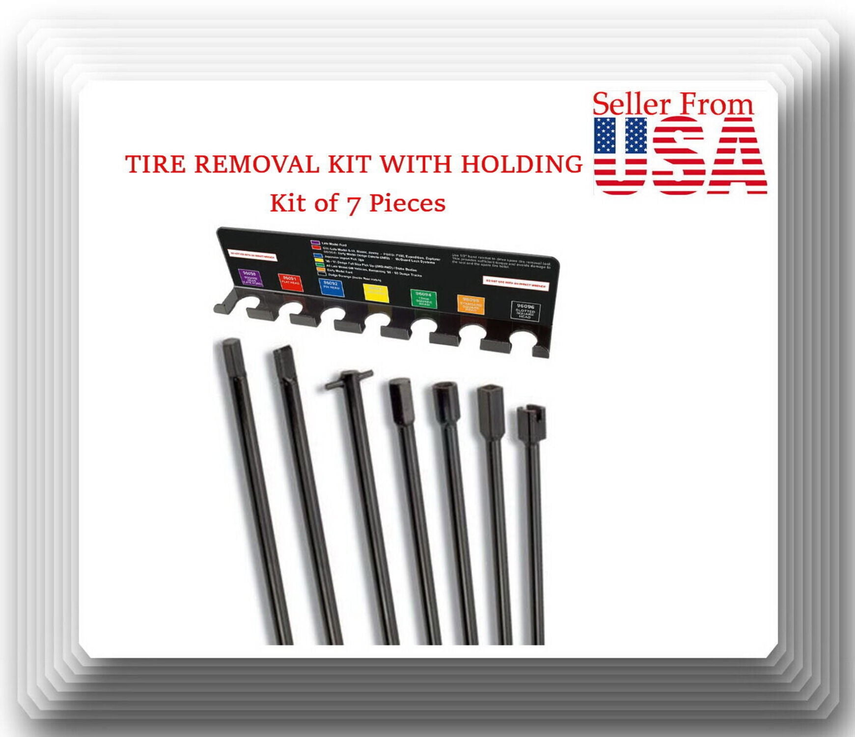 ST Kit Spare Tire Removal Kit with Holding Plate Kit of 7 Pieces Tire ...