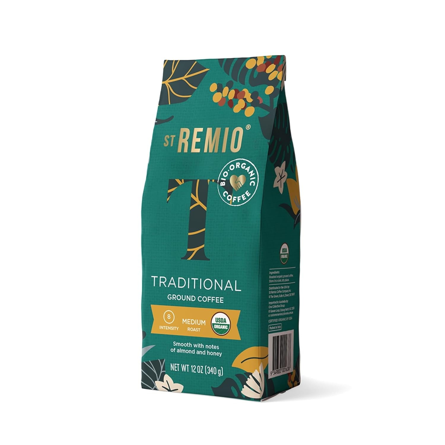 ST REMIO Ground Coffee Traditional, Medium Roast, Honey & Almond Flavor ...