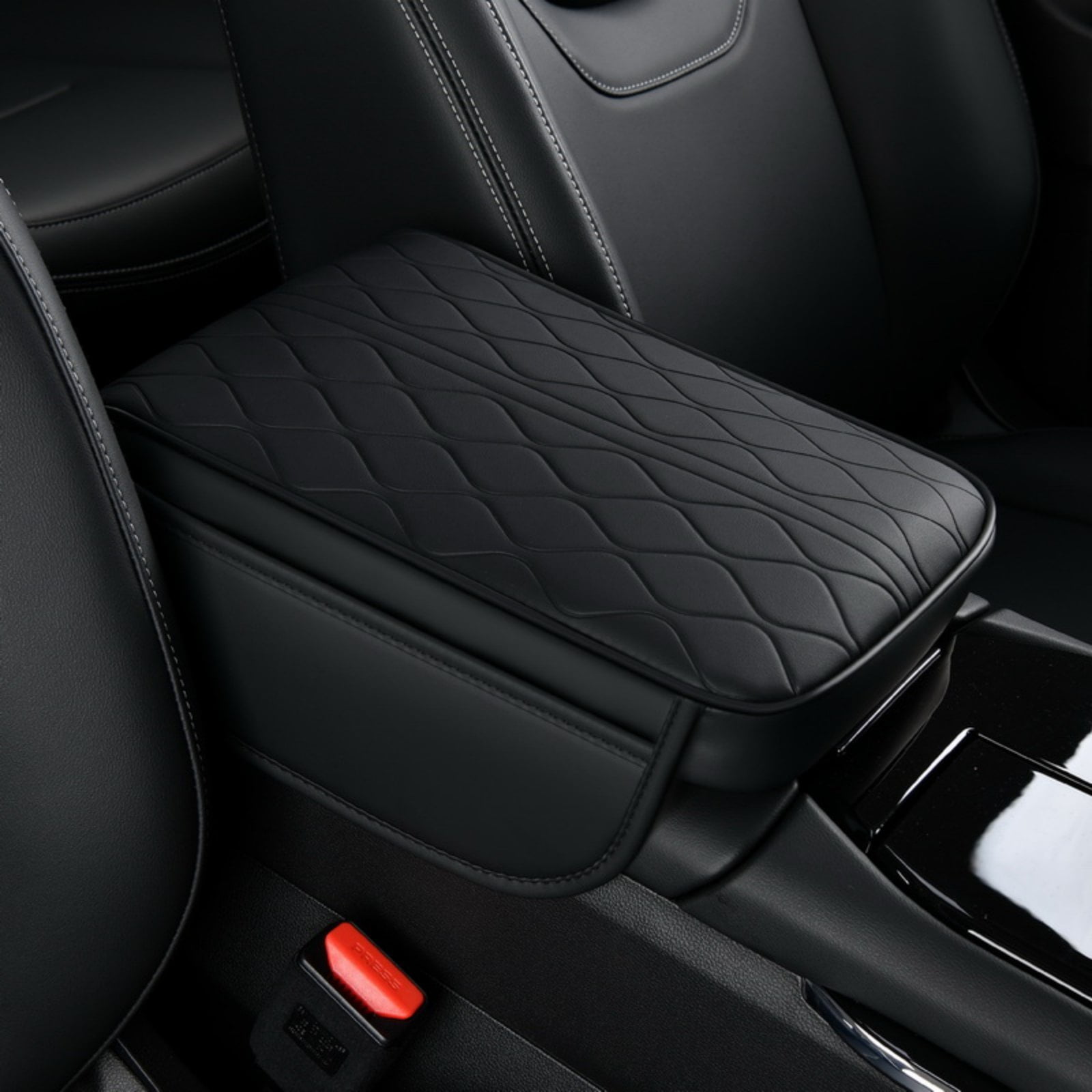 ST SoleMe.Tc Black Leather Center Console Pad Car Armrest Cushion with ...