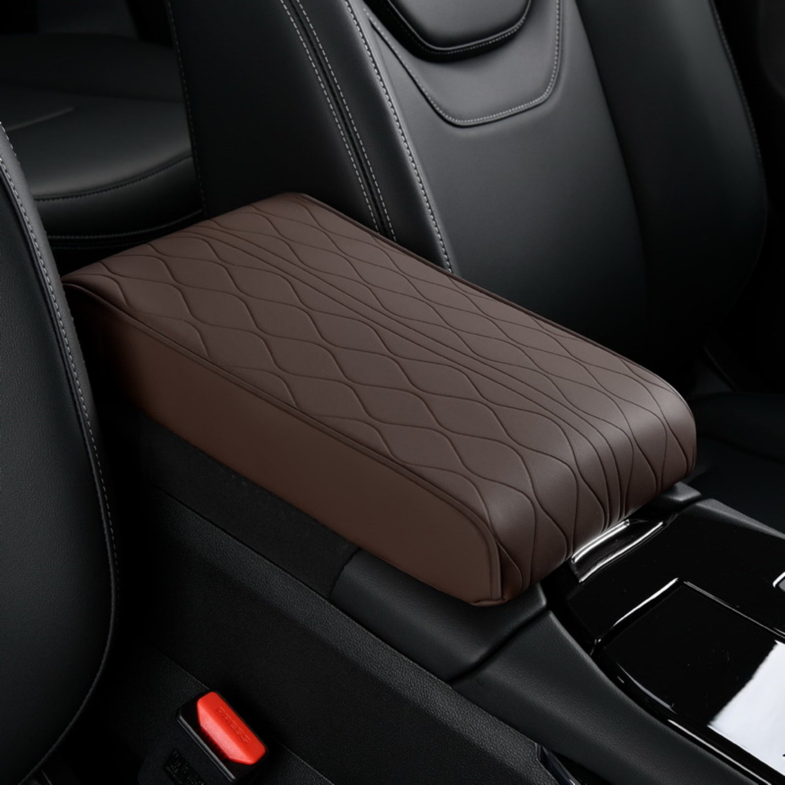 ST SoleMe.Tc Brown Leather Center Console Pad Car Armrest Cushion- Car ...