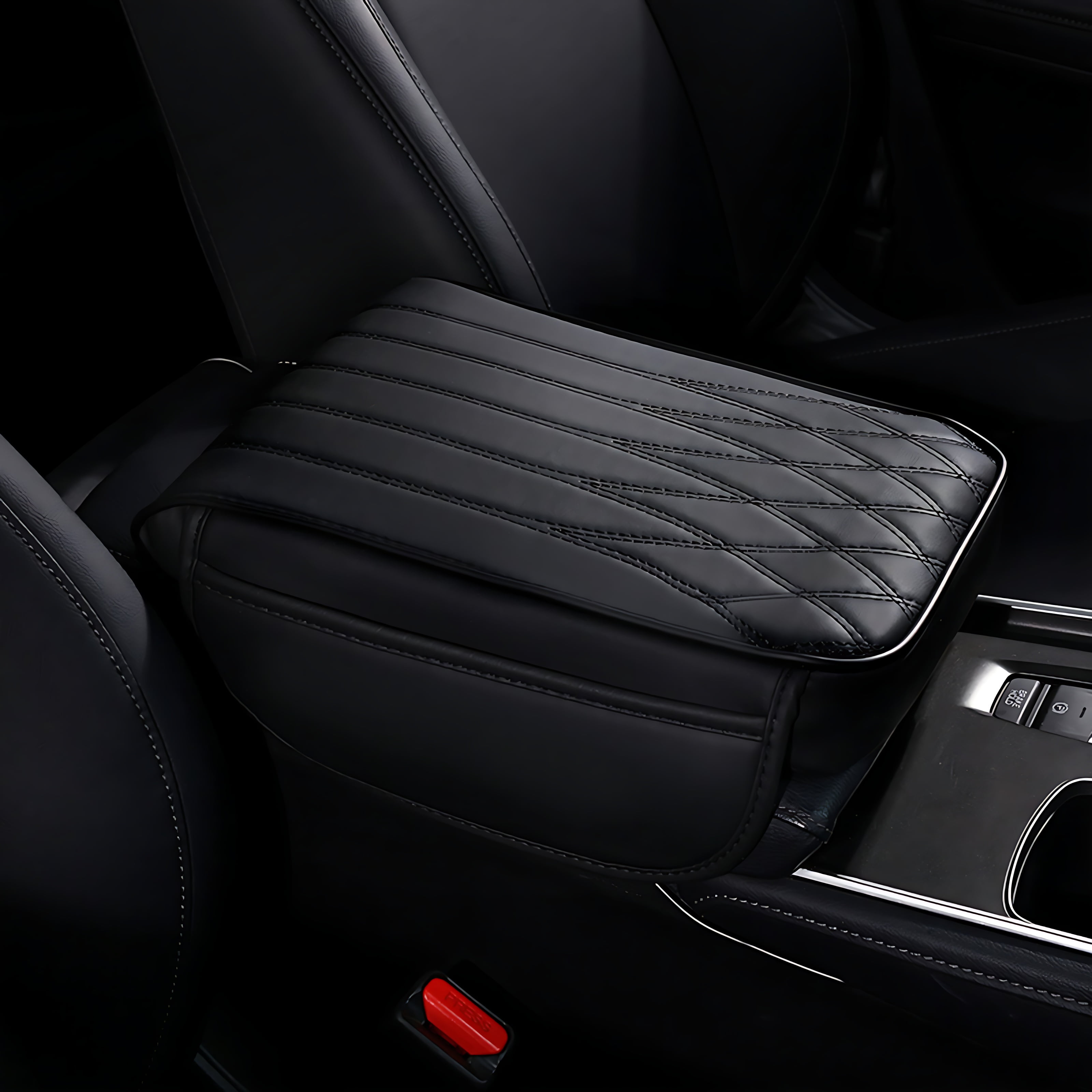 ST SoleMe.Tc Car Center Console Cover with Side Pockets Leather Car ...