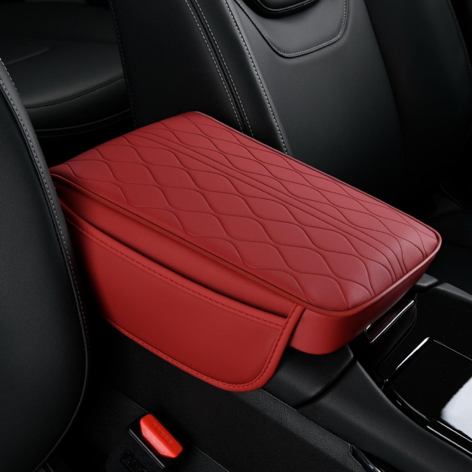 ST SoleMe.Tc Red Leather Center Console Pad Car Armrest Cushion with ...