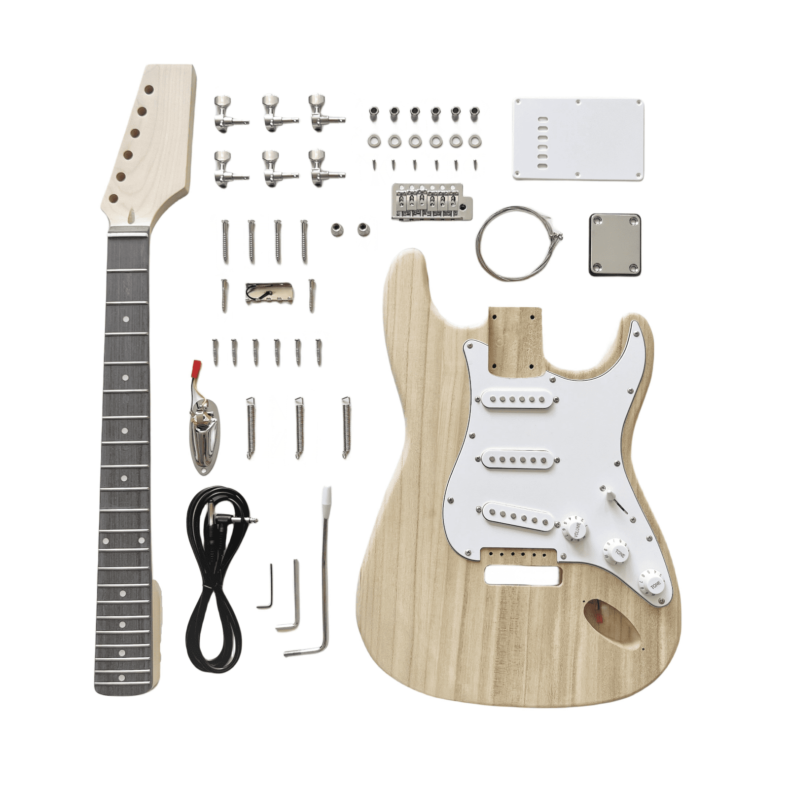 ST Style DIY Electric Guitar Kit,6-strings with Paulow Body and Maple ...