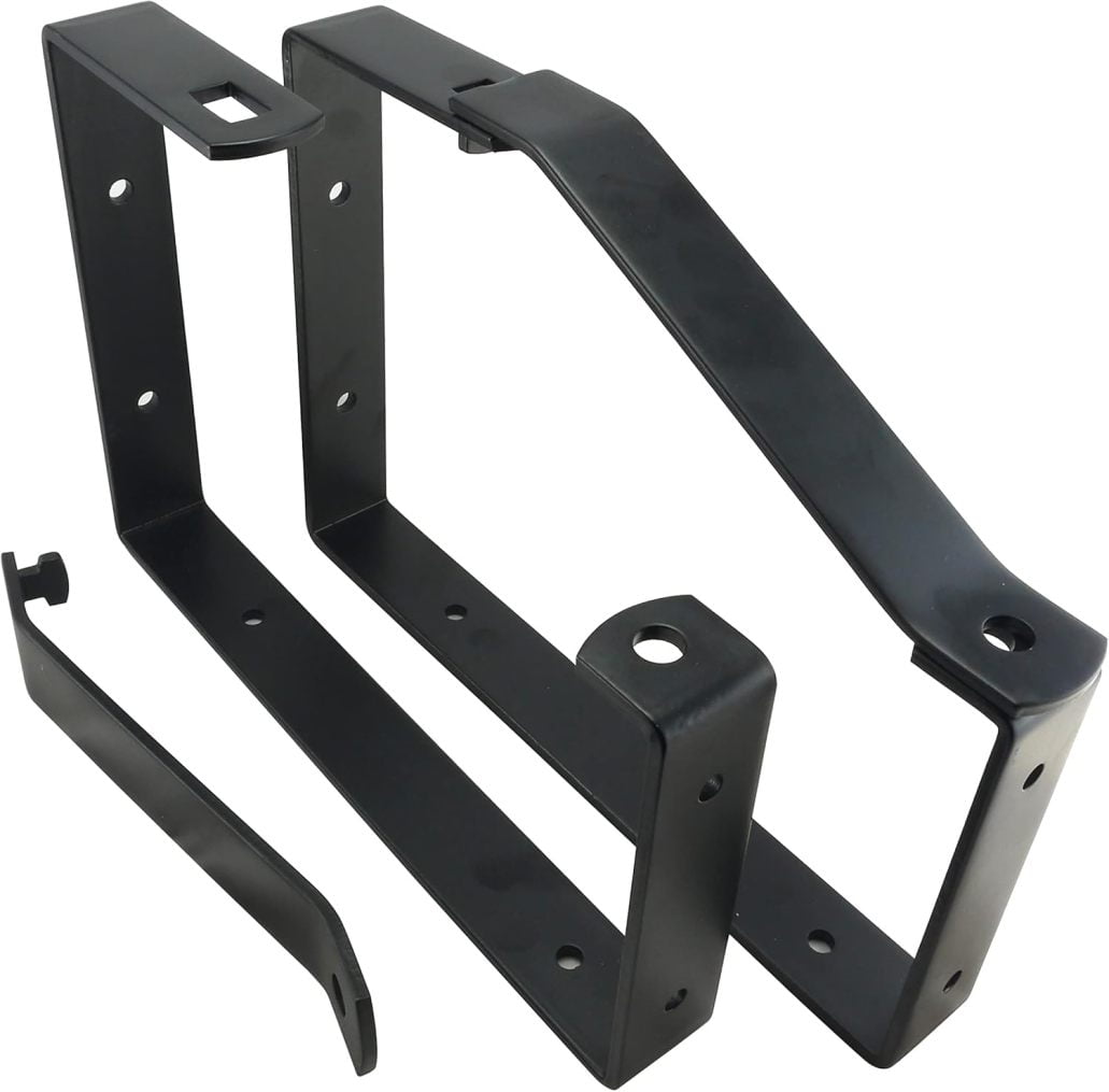 ST0555B 2 Pack Universal Lockable Wall Ladder Rack Brackets Secure Storage, Black, 170 x 235 x ...