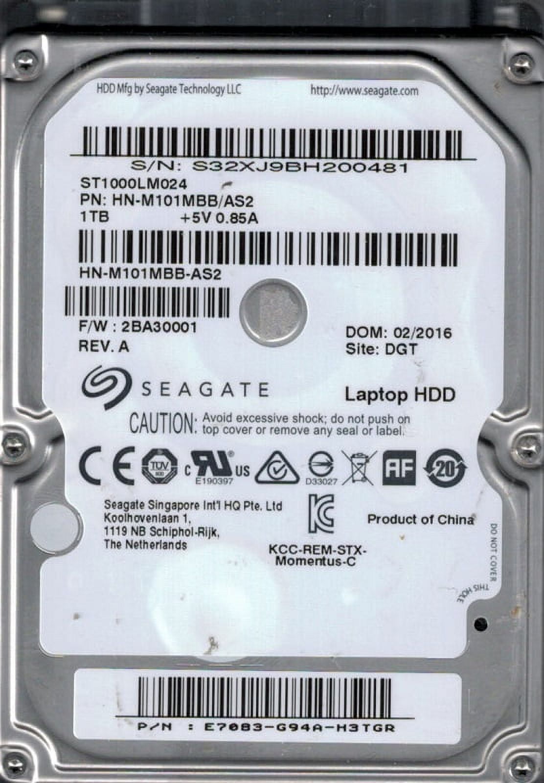 ST1000LM024 HN-M101MBB/AS2 F/W: 2BA30001 Seagate 1TB - Walmart.com