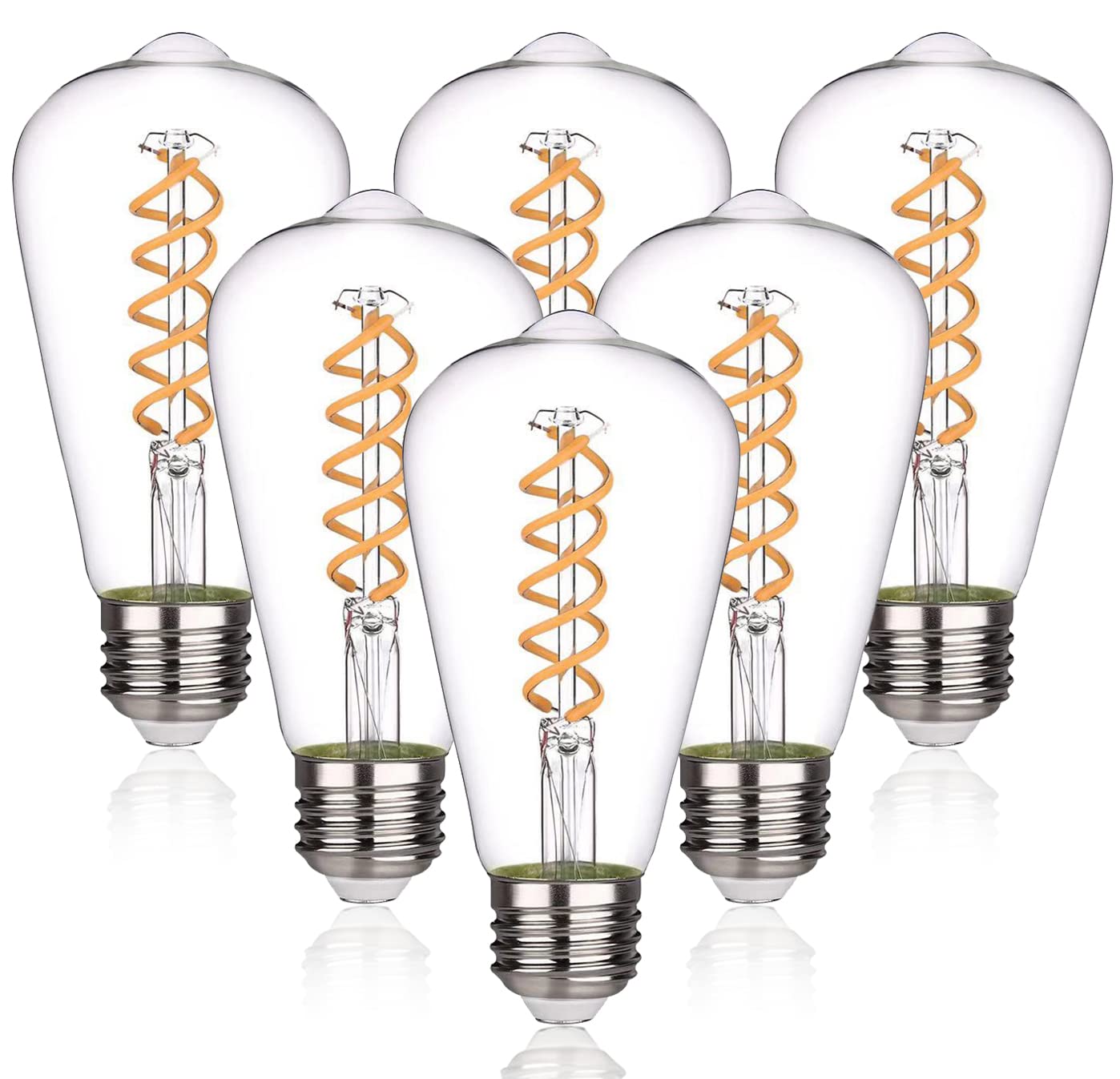 ST19/ST58 Vintage LED Edison Bulb 4.5W Warm White 2700K Flexible Spiral ...