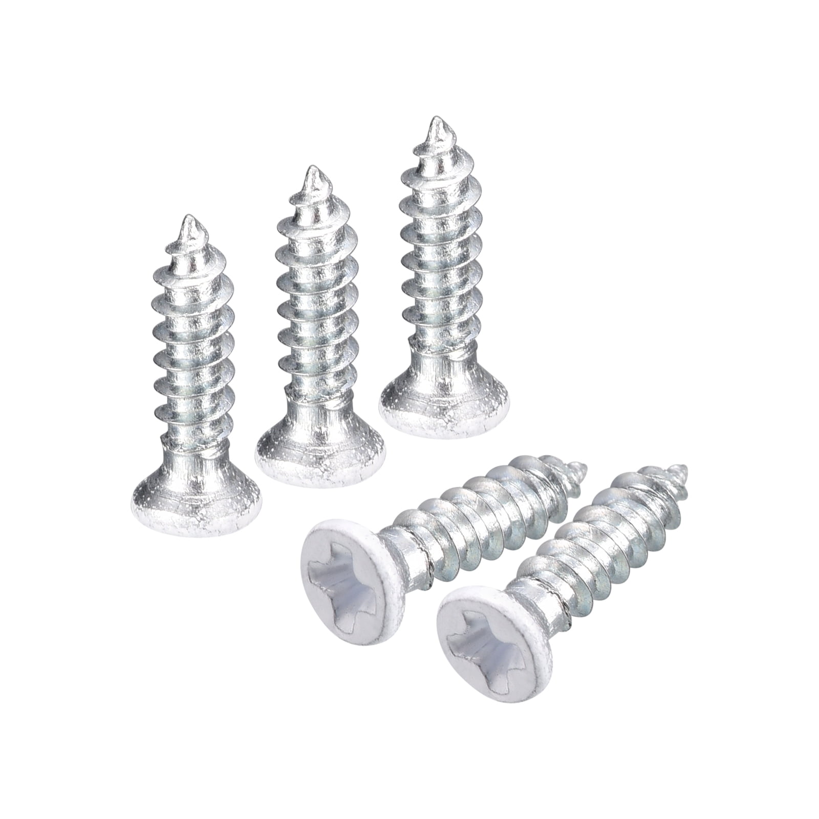 ST2.5x10mm White Screws Self Tapping Screws, 100 Pack Flat Head ...