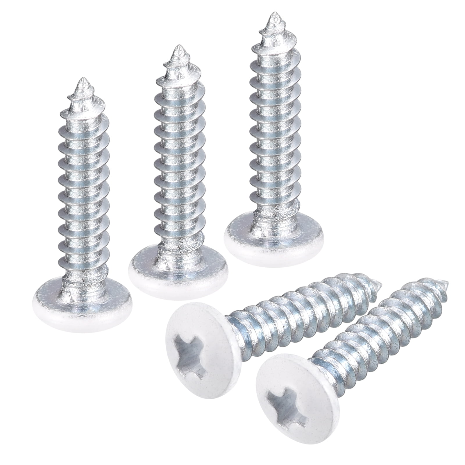 ST2.5x12mm White Screws Self Tapping Screws, 100 Pack Pan Head Phillips ...