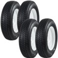 ST205/75D14 Trailer Tire & Wheel Assembly Set of 4, 5-Lug White Rim 14 ...