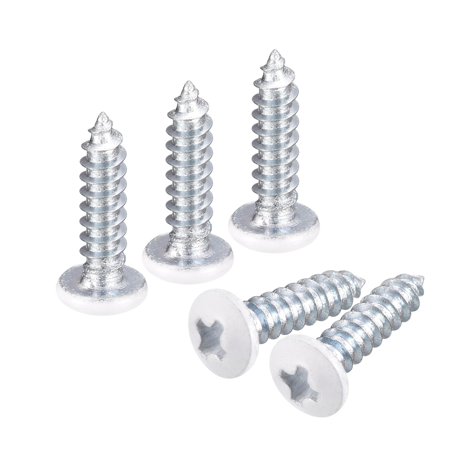 ST2x10mm White Screws Self Tapping Screws, 100 Pack Pan Head Phillips ...