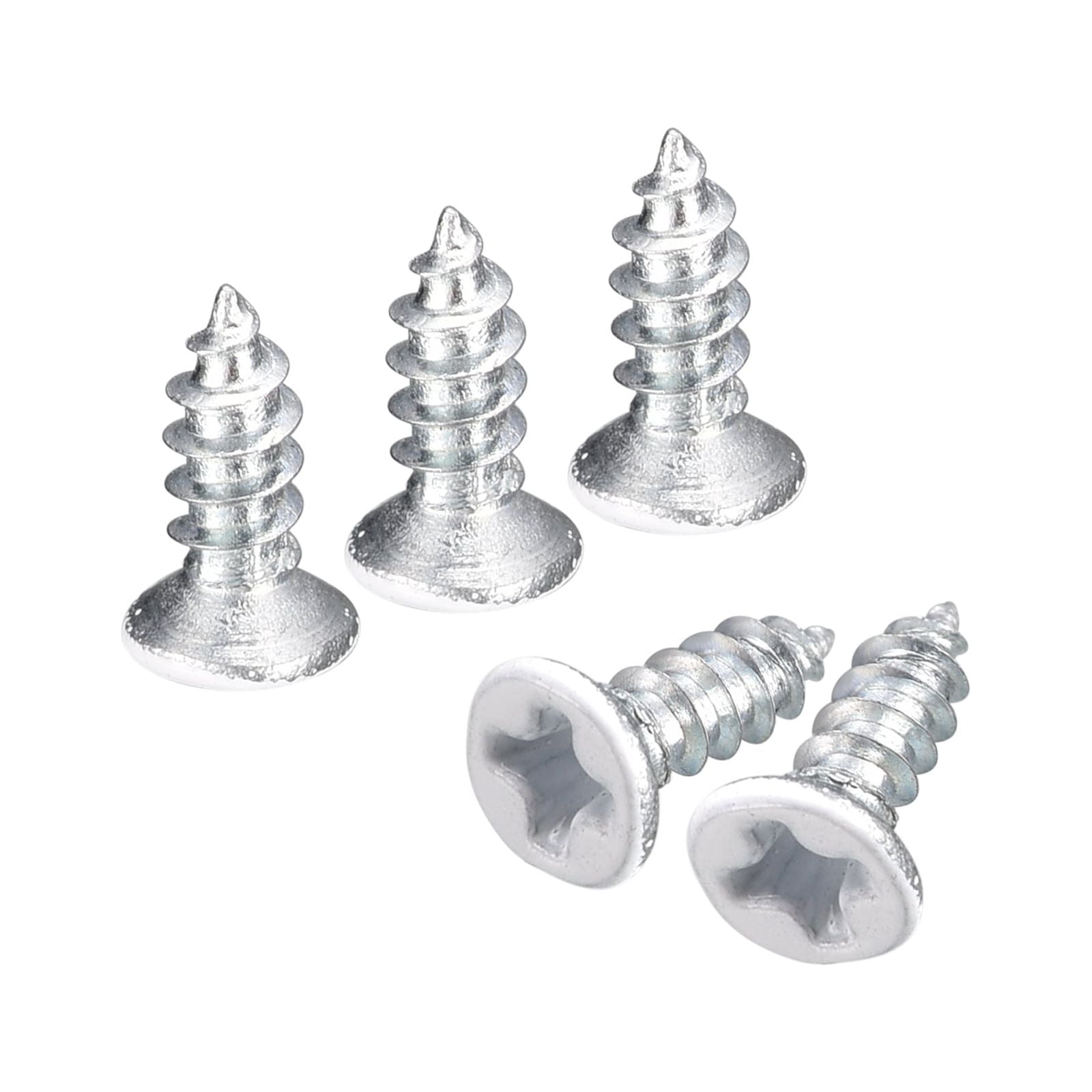 ST2x6mm White Screws Self Tapping Screws, 100 Pack Flat Head Phillips ...