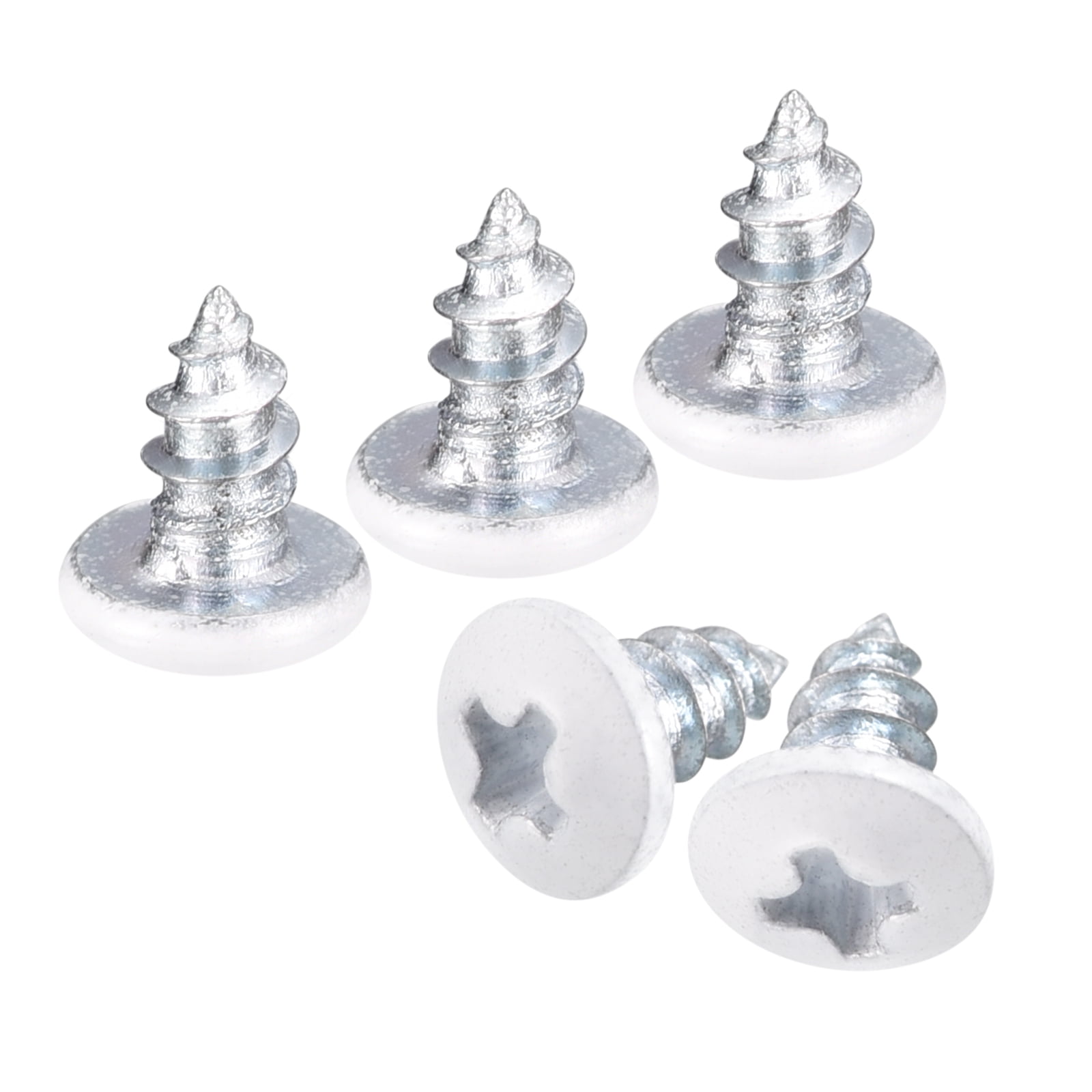 ST2x6mm White Screws Self Tapping Screws, 100 Pack Pan Head Phillips ...