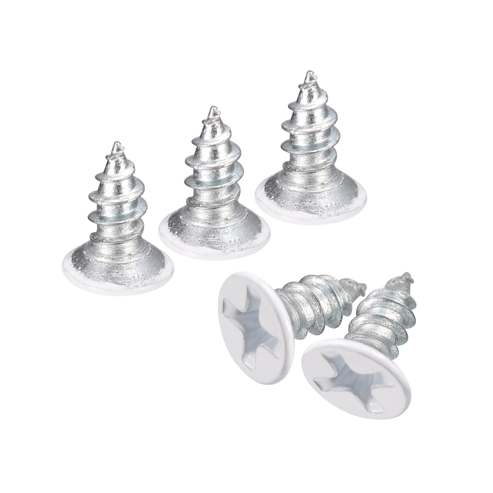 ST3.5x10mm White Screws Self Tapping Screws, 100 Pack Flat Head ...