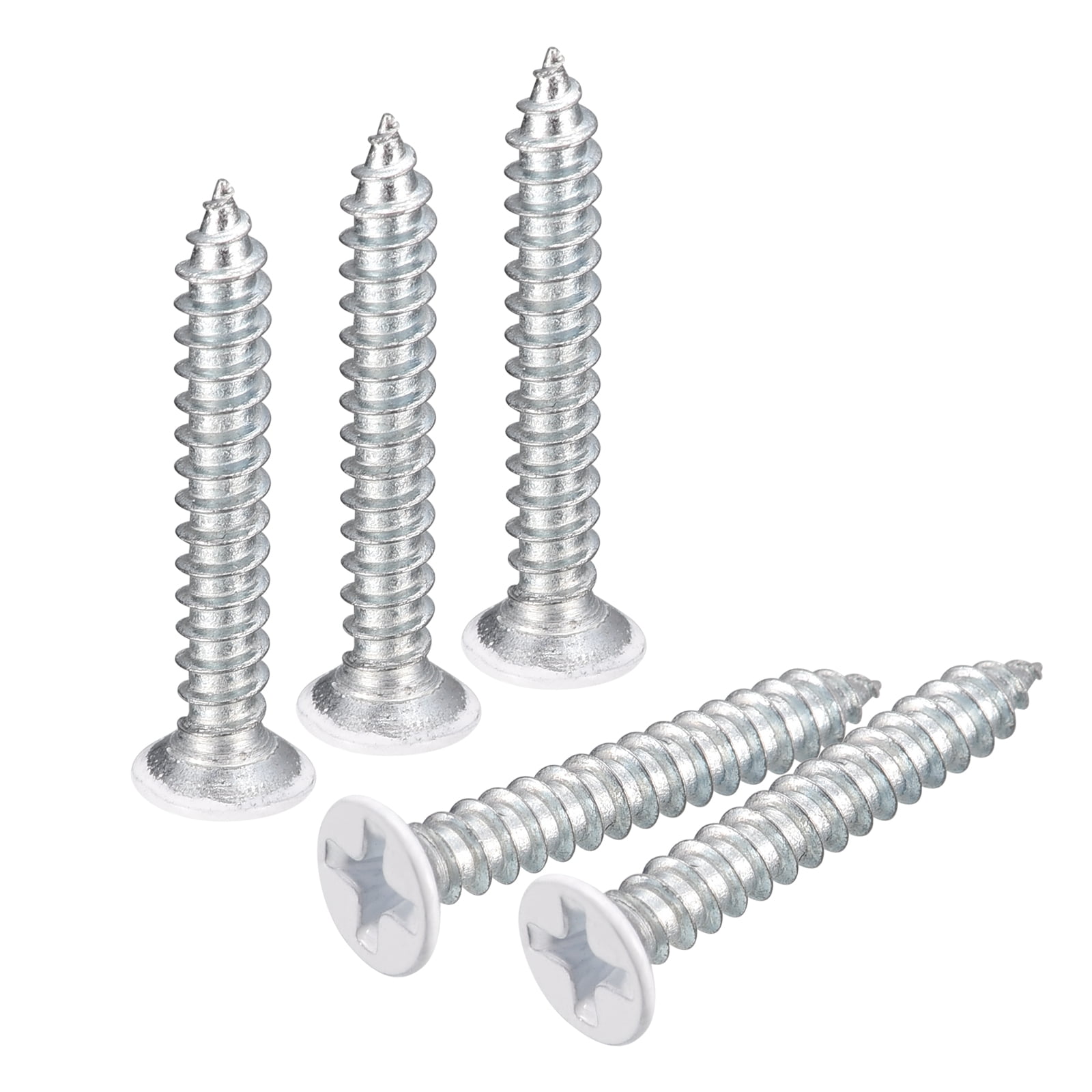 ST3.5x25mm White Screws Self Tapping Screws, 50 Pack Flat Head Phillips ...