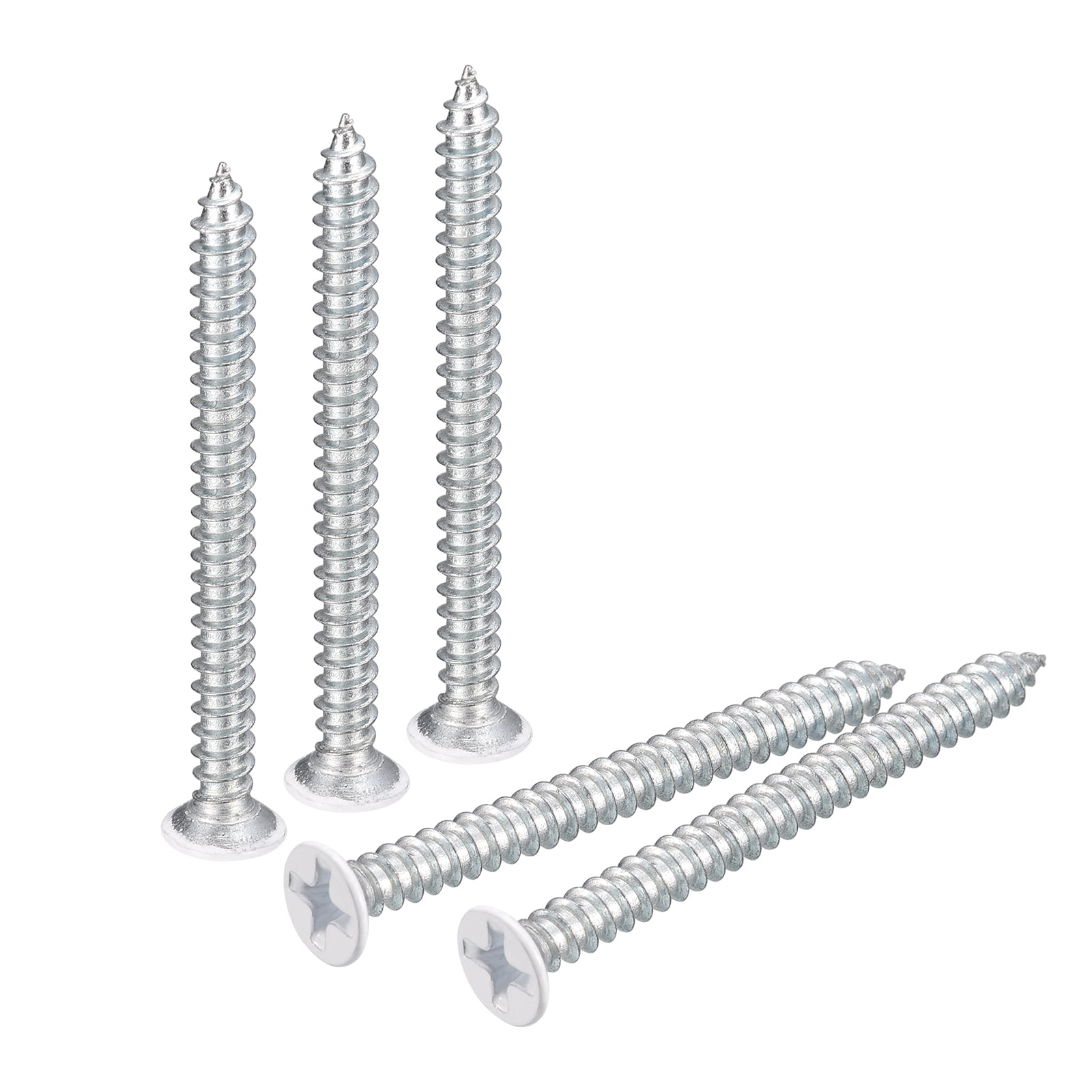 ST3.5x40mm White Screws Self Tapping Screws, 100 Pack Flat Head ...