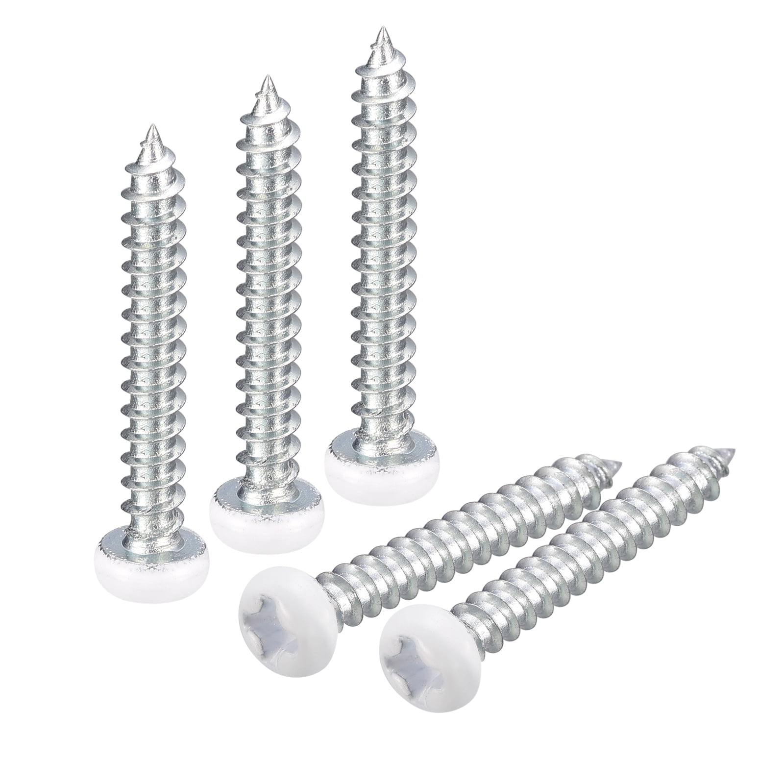 ST3x20mm White Screws Self Tapping Screws, 100 Pack Pan Head Phillips ...