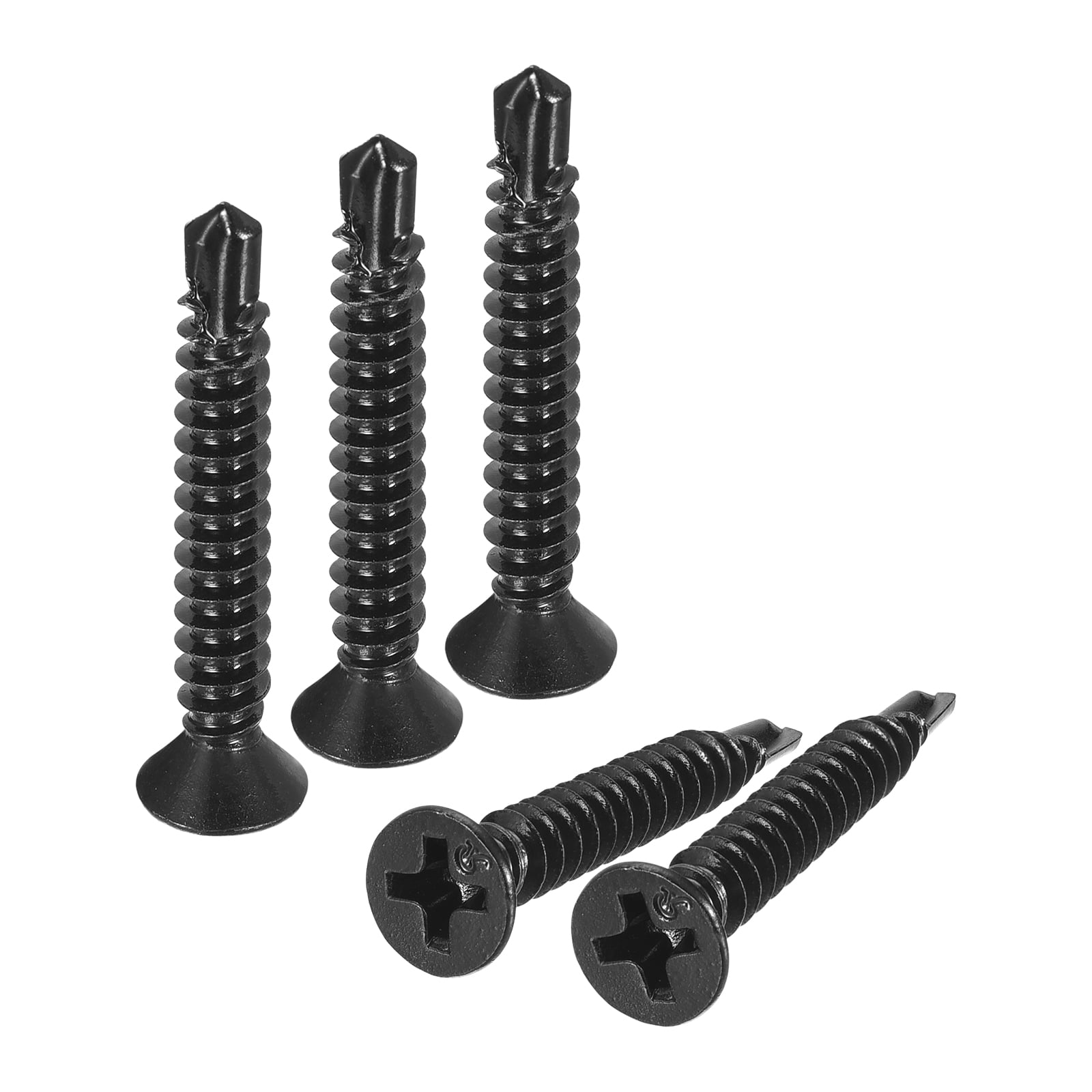 ST4.2x32mm Sheet Metal Screws, 100 Pack 410 Stainless Steel Flat Head Screws - Walmart.com