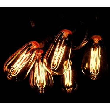 ST40 Lantern Edison String Lights with Black wire - Walmart.com