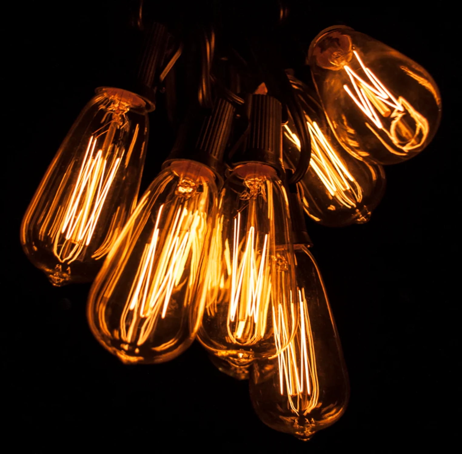 ST40 Lantern Edison String Lights with Black wire - Walmart.com