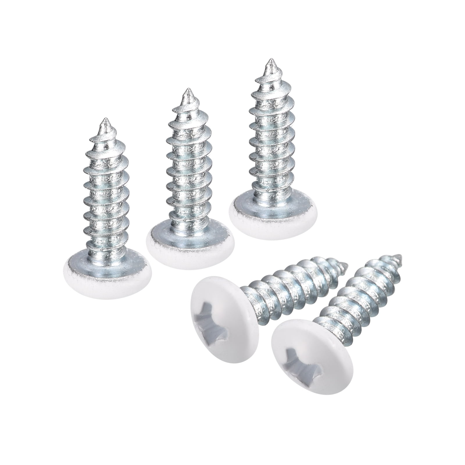 ST4x14mm White Screws Self Tapping Screws, 100 Pack Pan Head Phillips ...
