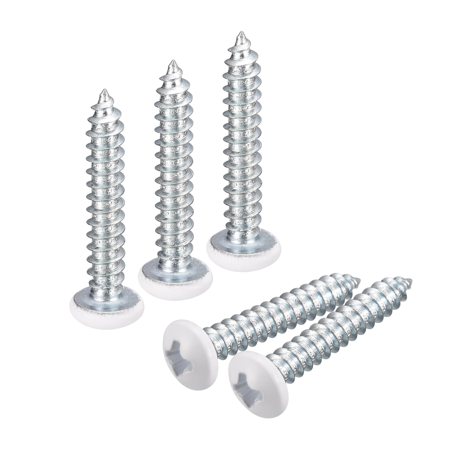 ST4x25mm White Screws Self Tapping Screws, 25 Pack Pan Head Phillips ...