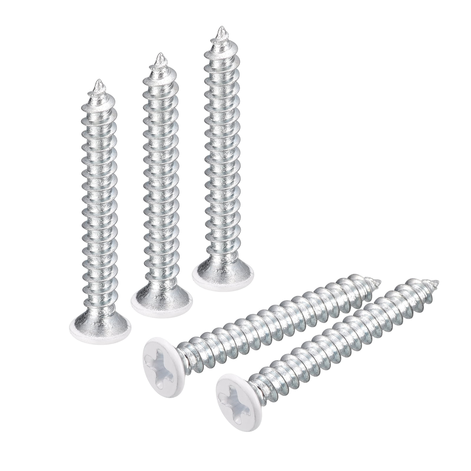 ST4x32mm White Screws Self Tapping Screws, 50 Pack Flat Head Phillips ...