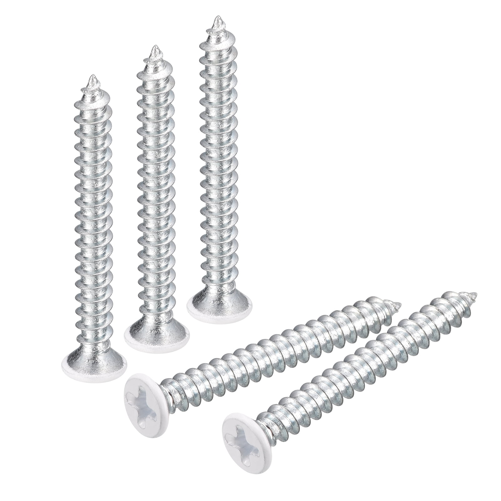 ST4x35mm White Screws Self Tapping Screws, 50 Pack Flat Head Phillips ...
