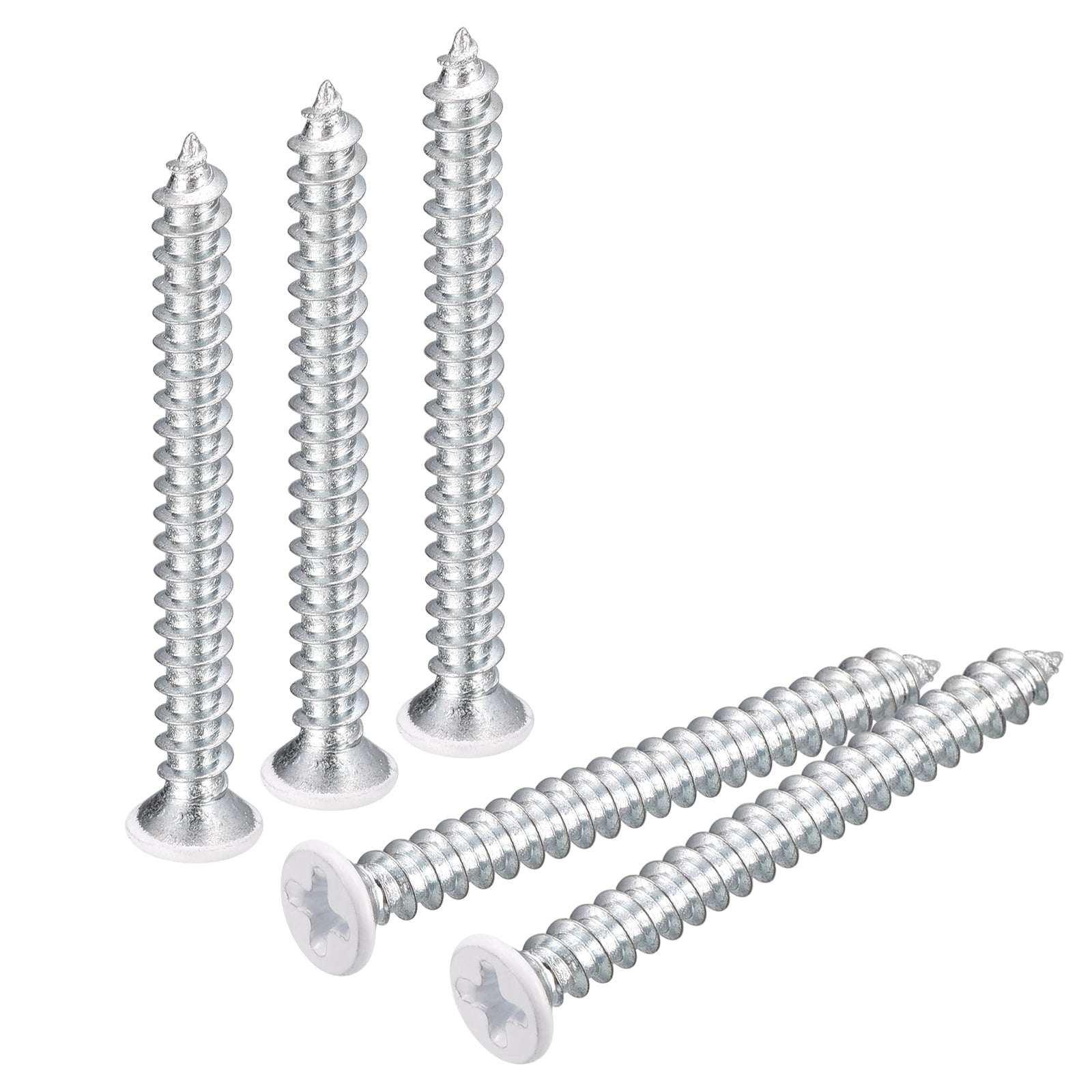 ST4x40mm White Screws Self Tapping Screws, 25 Pack Flat Head Phillips ...
