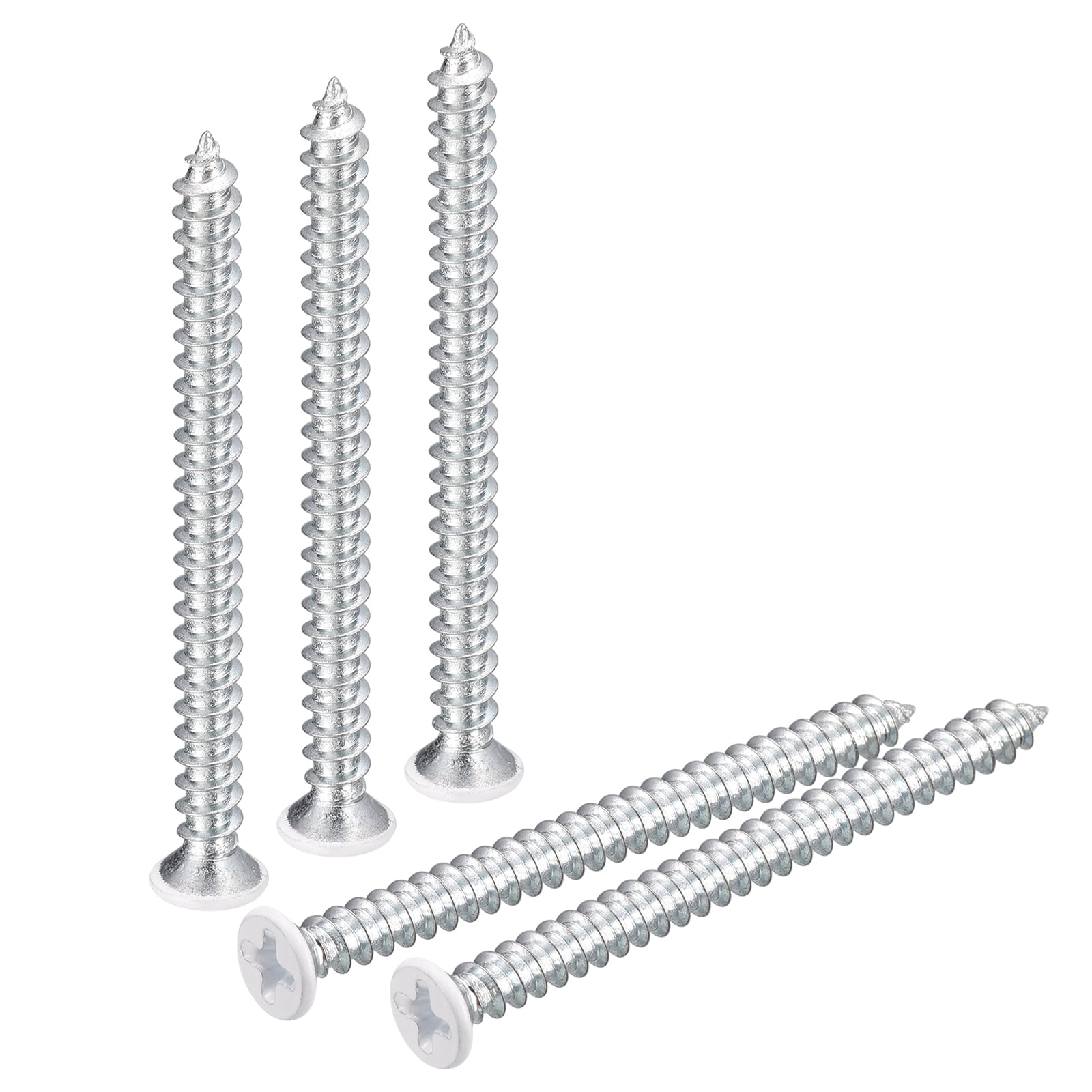 ST4x50mm White Screws Self Tapping Screws, 50 Pack Flat Head Phillips ...