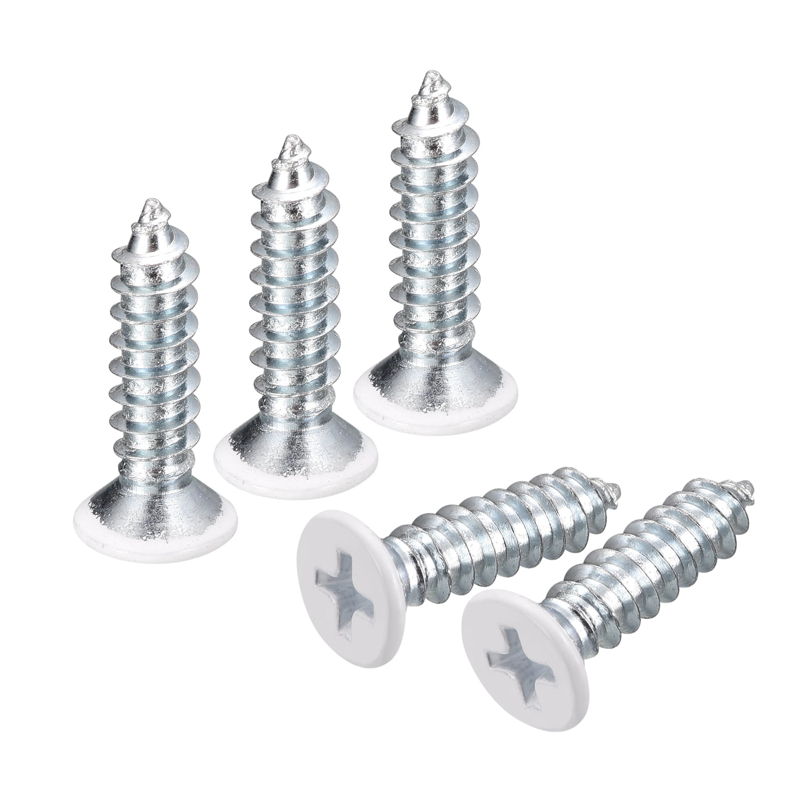 ST5x20mm White Screws Self Tapping Screws, 50 Pack Flat Head Phillips ...