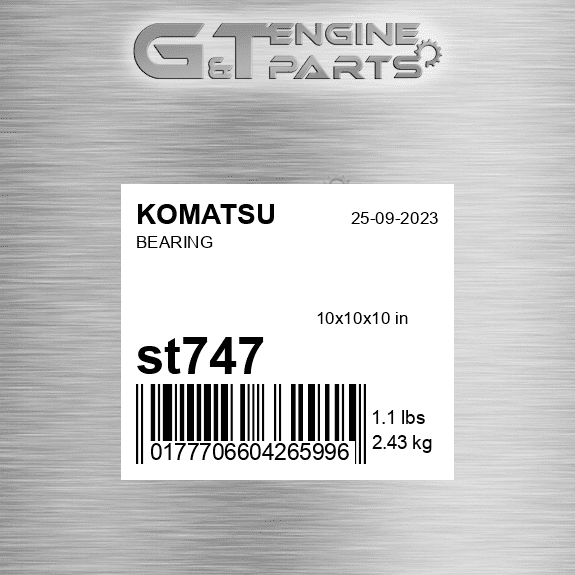 ST747 BEARING fits KOMATSU (New OEM) - Walmart.com