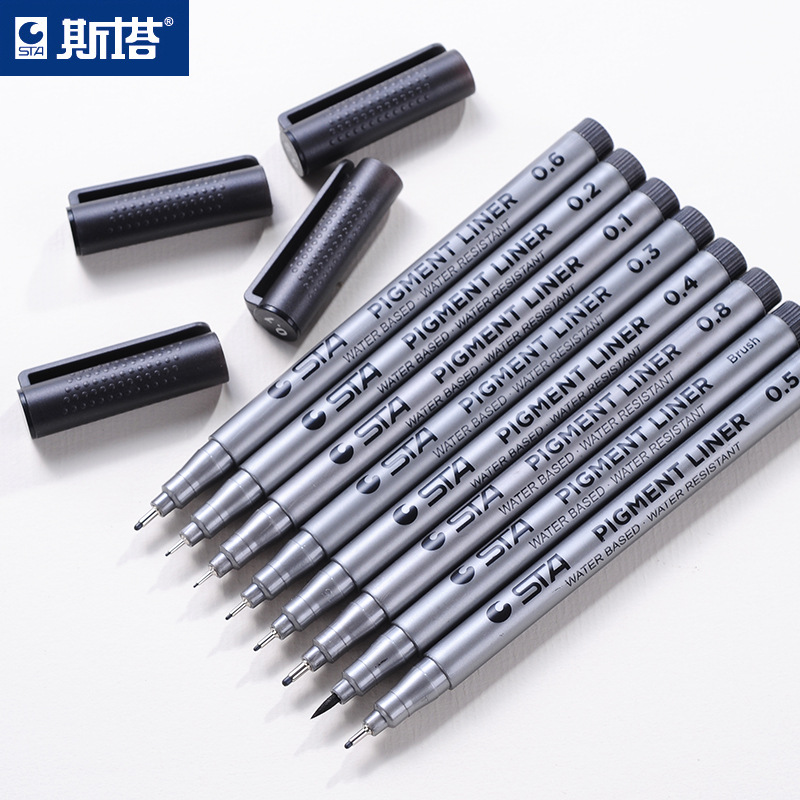 STA Sketch Markers Art Marker Pen Different Tip Sizes Pigment Liner ...