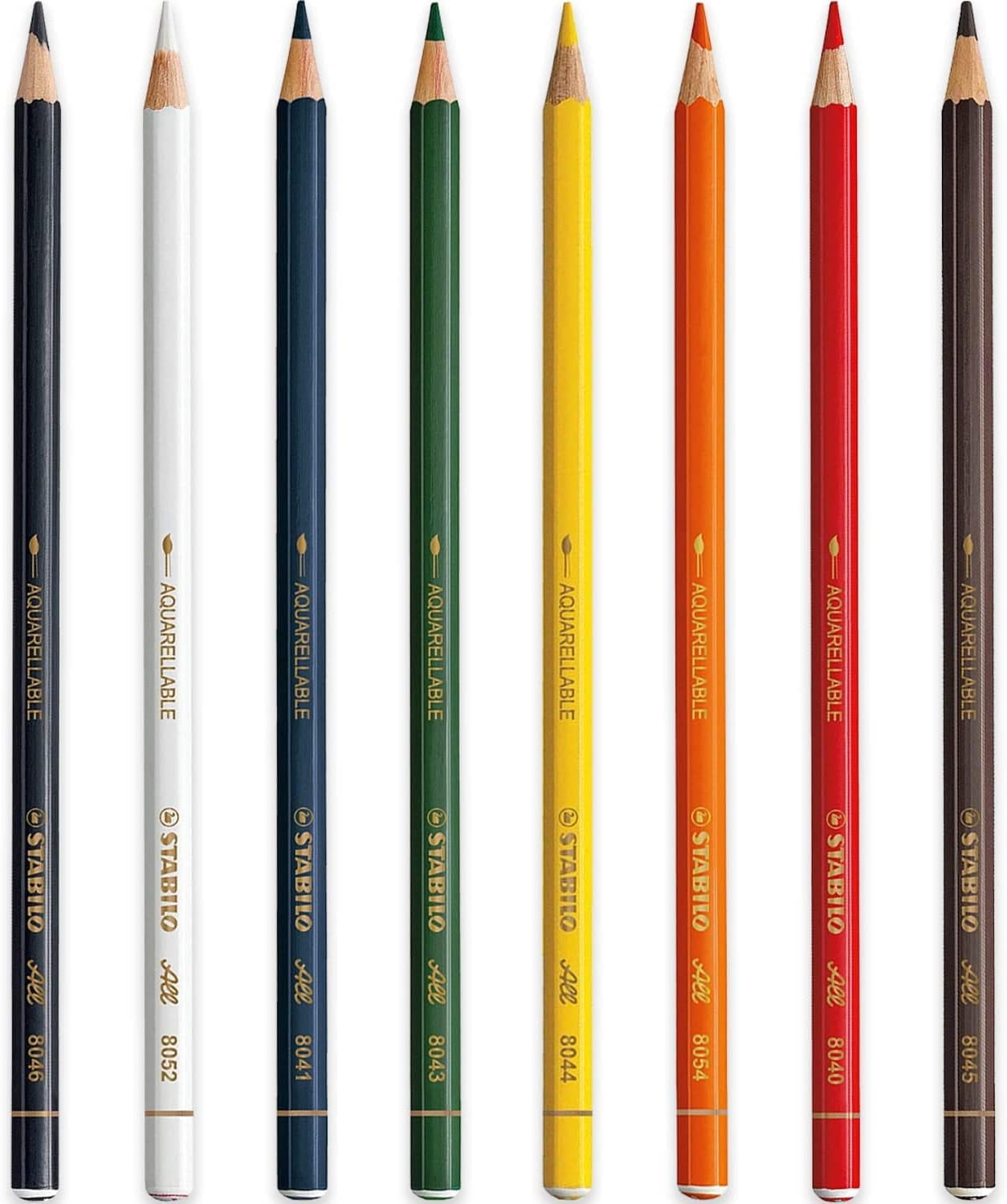 STABILO All Watercolour Effect Pencil - Pack of 8 - Black, White, Blue ...