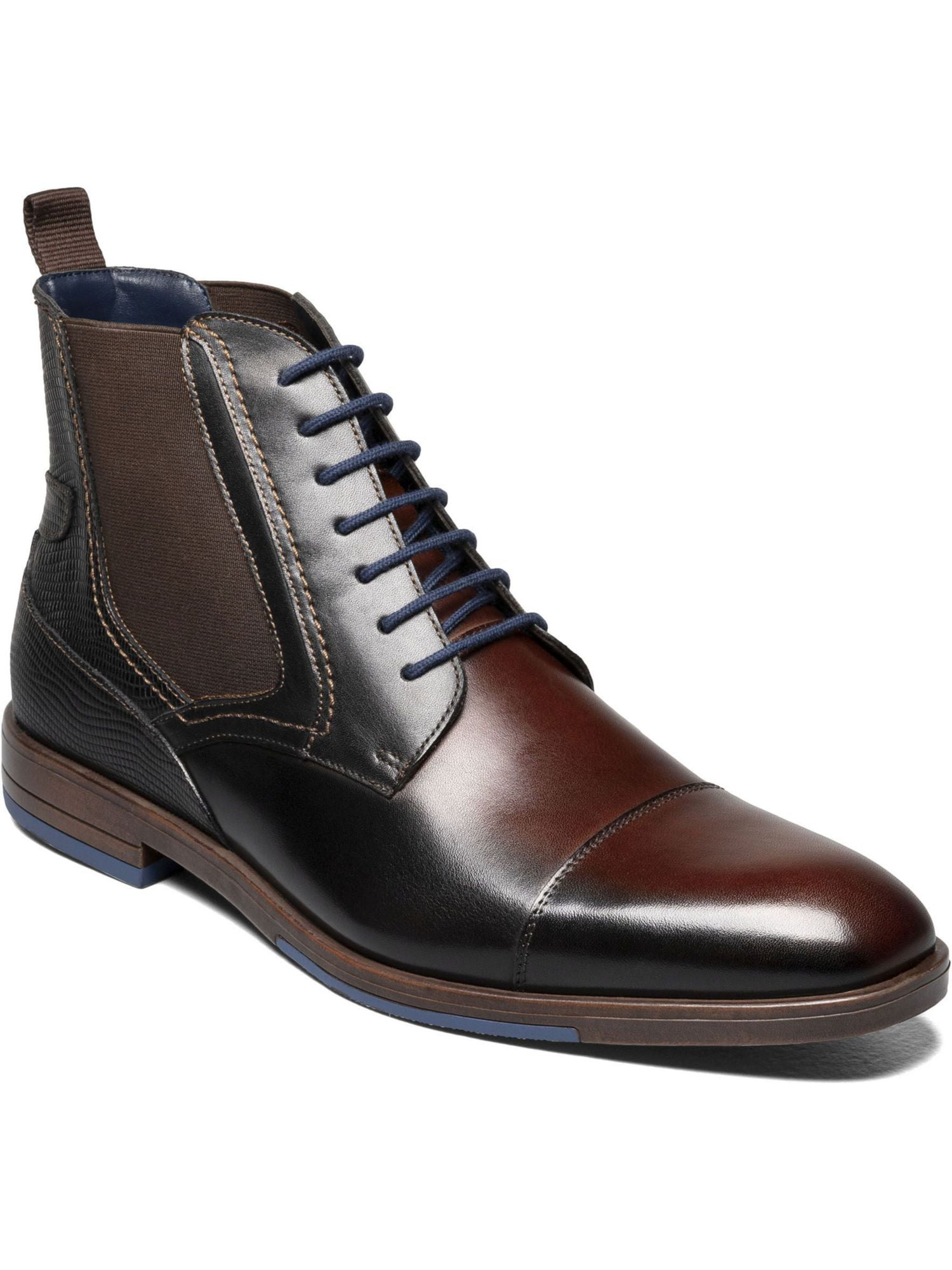 STACY ADAMS Mens Brown Cushioned Rafferty Almond Toe Lace-Up Leather ...